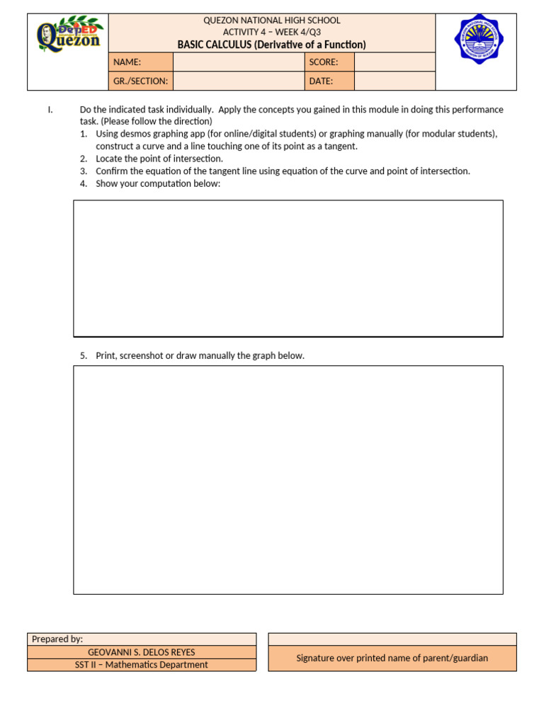Activity 4 Wk 4 Derivative Of A Function Pdf