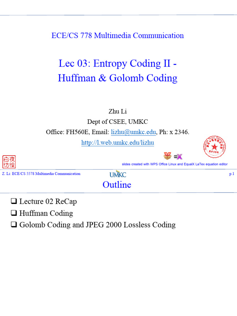 lec03 | PDF | Data Compression | Computer Data