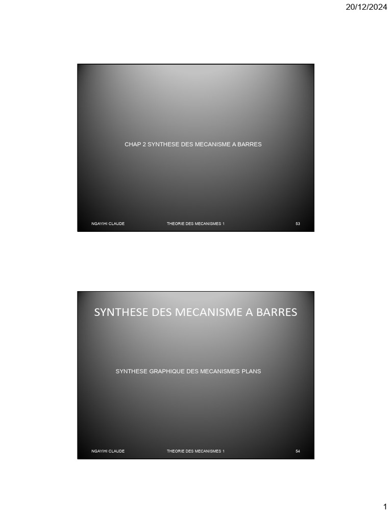 Synthèse des mécanismes à barres | PDF | Ingénierie mécanique ...