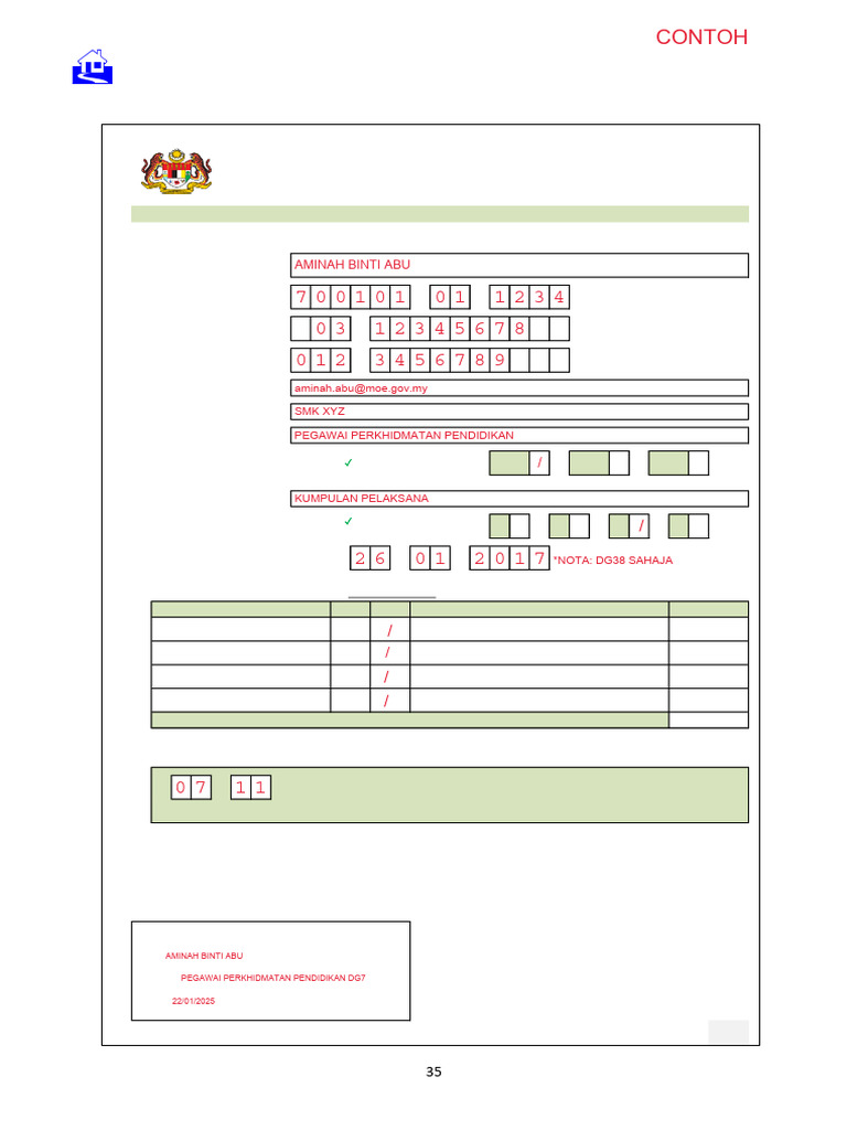 CTH Dg38 - Borang Bips 1a 2025 | PDF