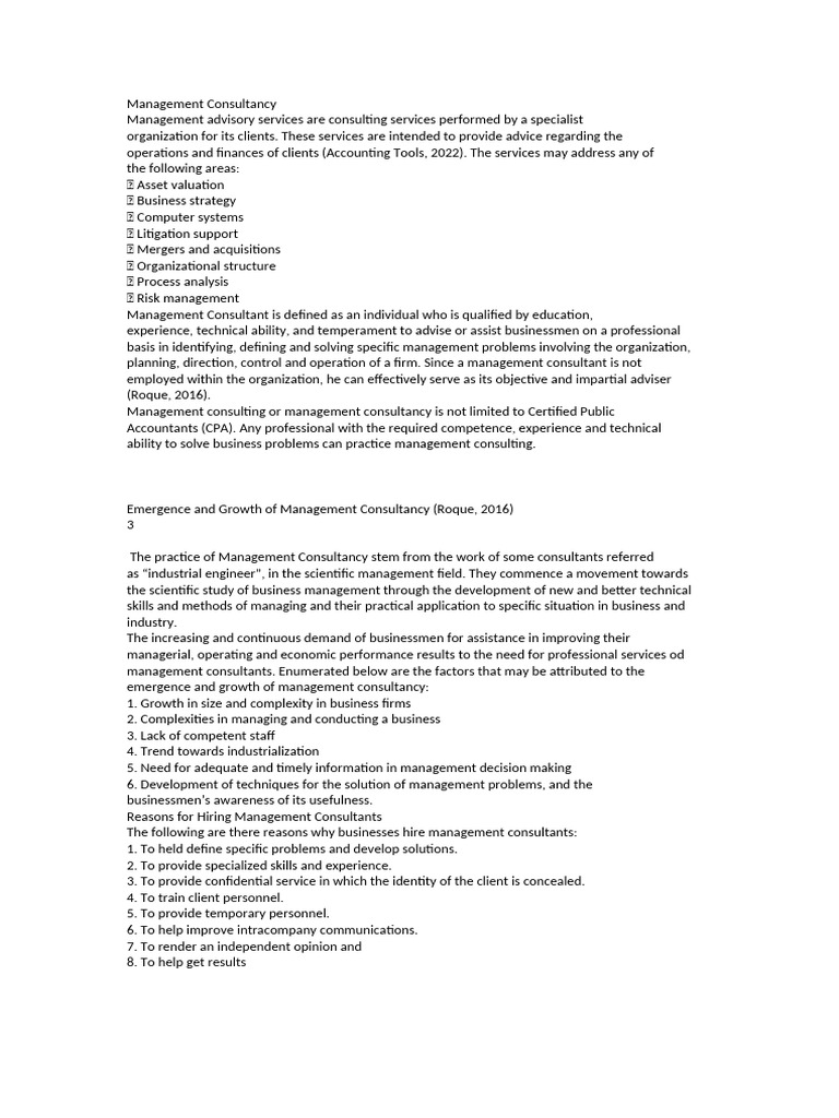 Management Consultancy | PDF | Consultant | Business