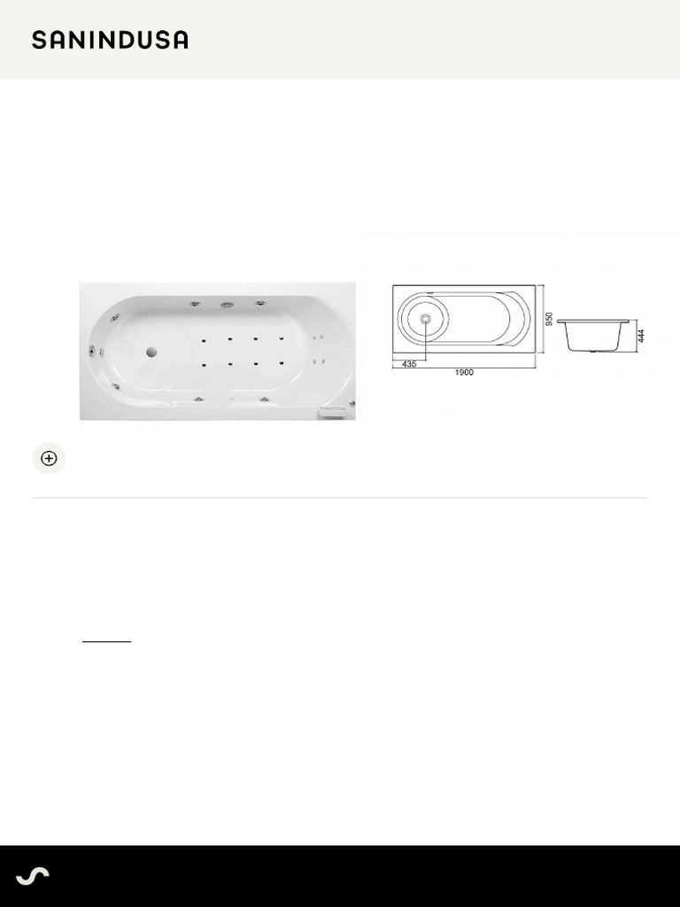 Ficha Tecnica Banheira Millennium Com Sistema de Hidromassagem Top ...