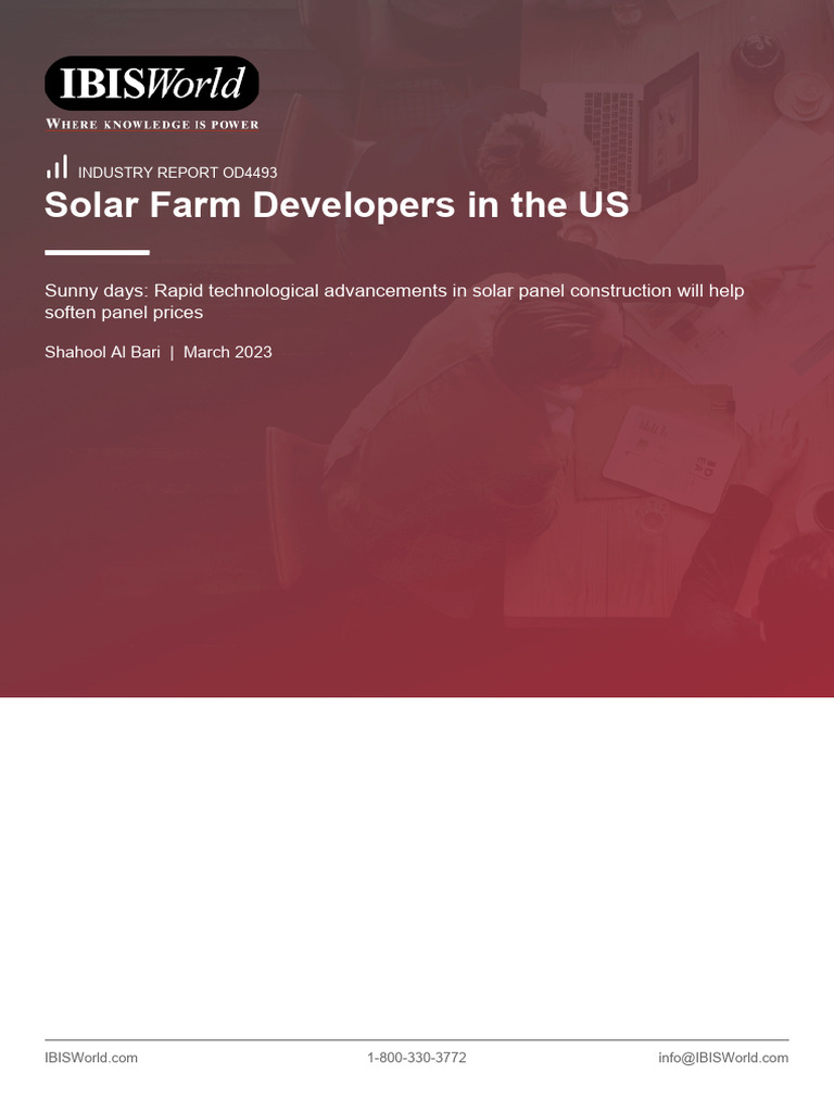 Solar Farm Developers in The US Industry Report | PDF | Solar Power ...