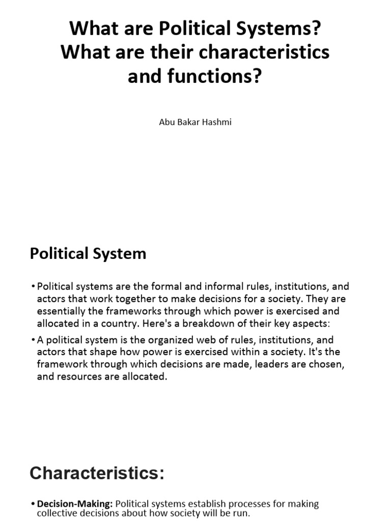 Understanding Political Systems | PDF | Governance | Forms Of Government