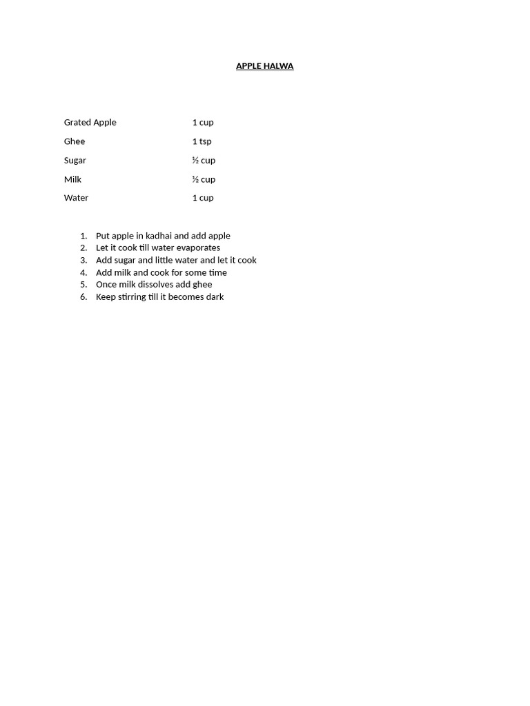 Easy Apple Halwa Recipe | PDF