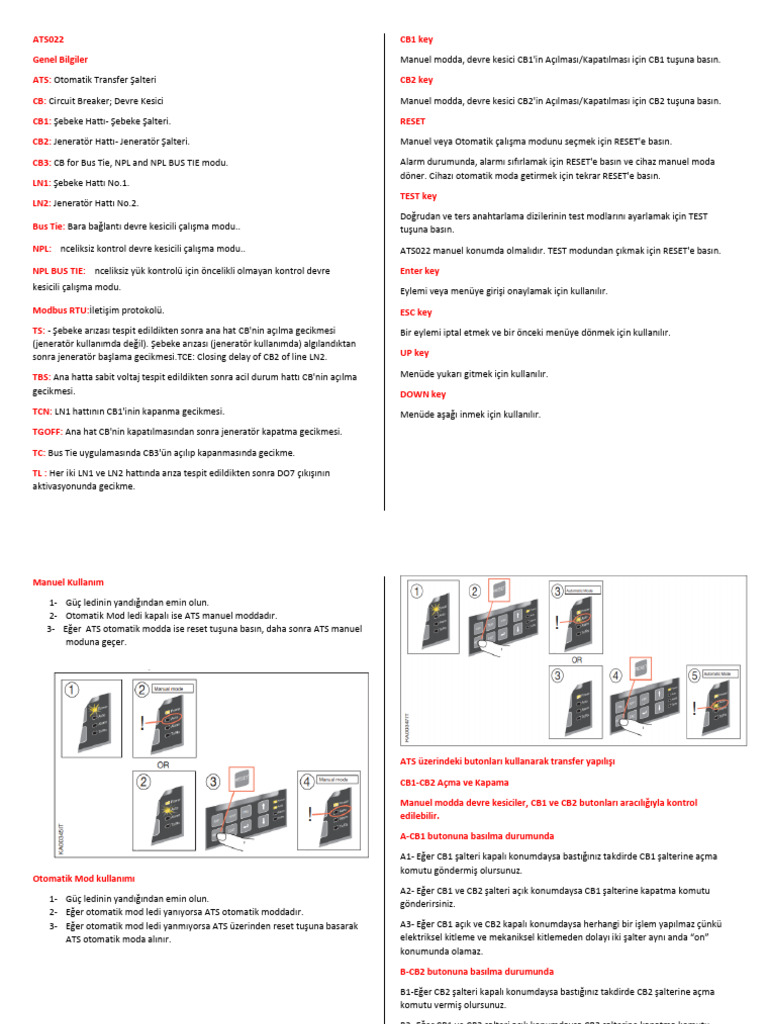 ABB ATS 022 Transfer Modulü Kullanımı | PDF