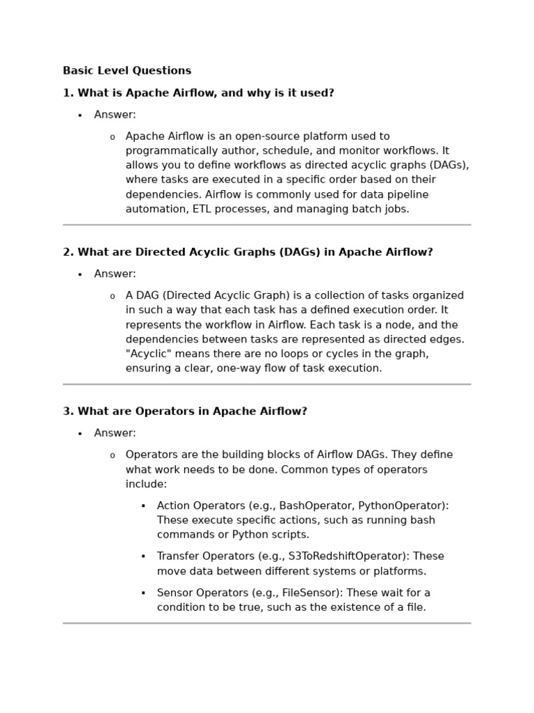 Airflow - Interview - Question - Answers - Manual 1 | PDF | Scalability | Databases