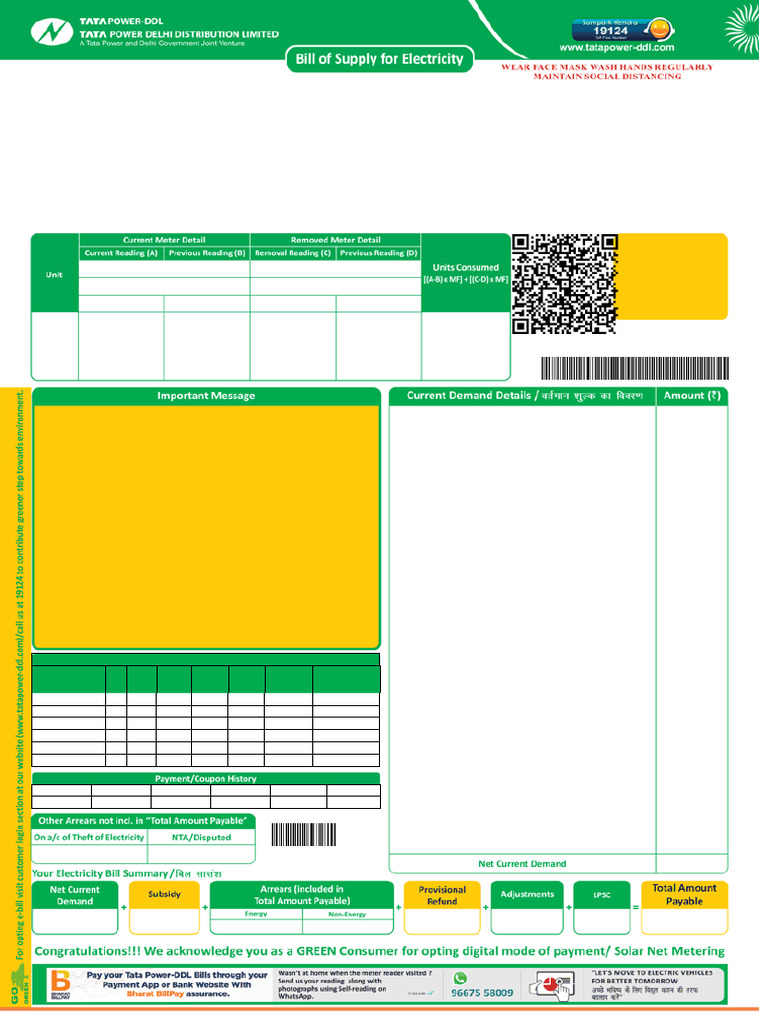 TPDDL Bill | PDF | Payments | Cheque