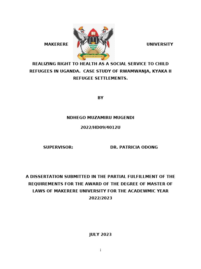 Ndhego M. ..... Final Copy Dissertation LLM | PDF | Refugee | Democratic Republic Of The Congo