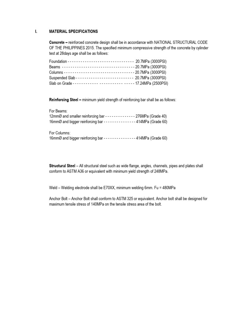 Philippine Concrete and Steel Specs | PDF