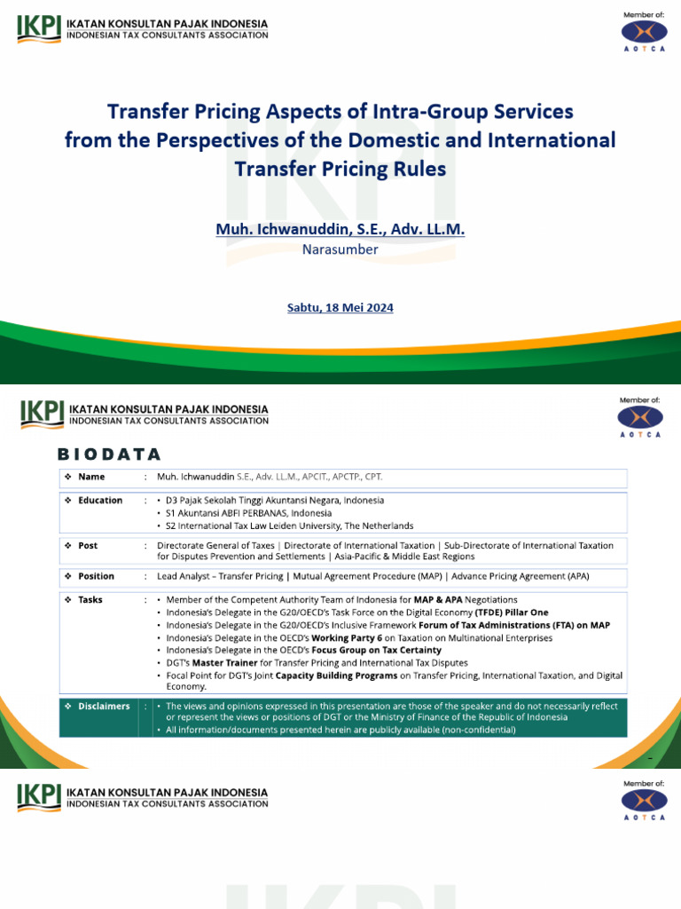 Transfer Pricing For Intra Group Service | PDF | Microeconomics | Payments