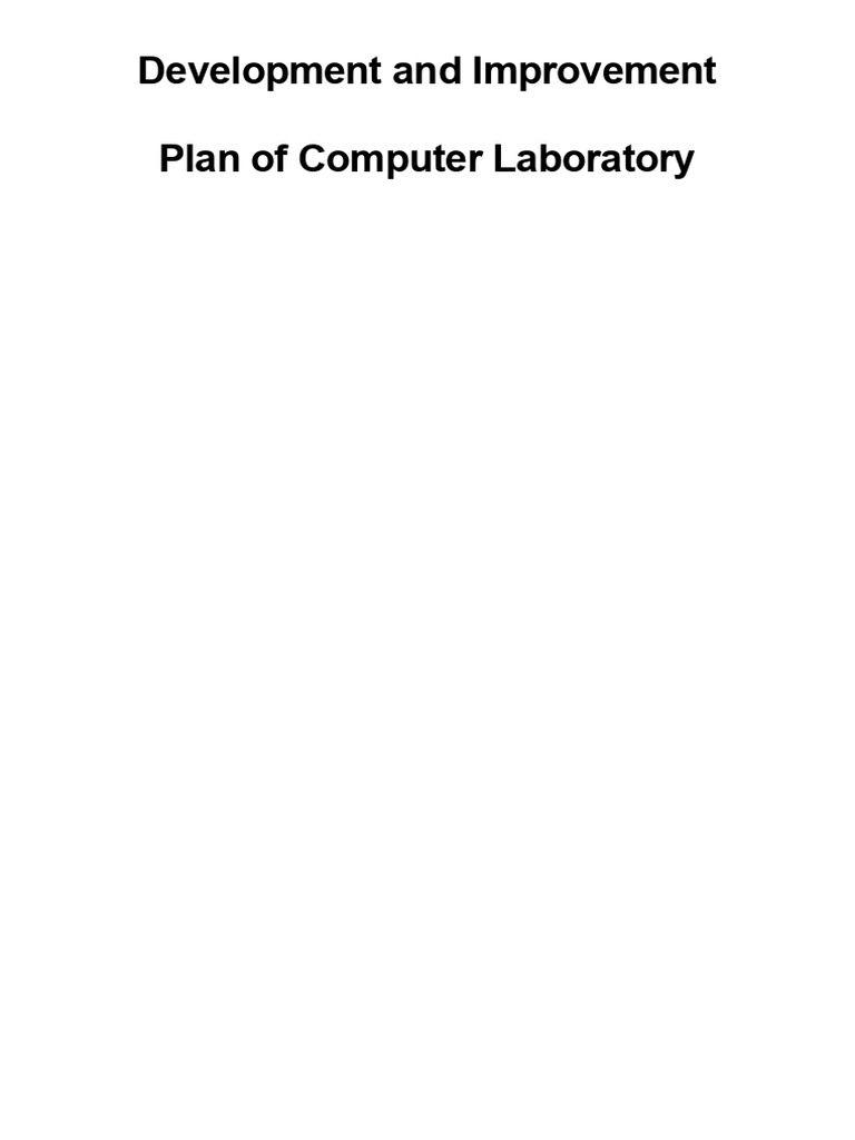 Development and Improvement Plan of Computer Laboratory | PDF | Laboratories | Computer Security