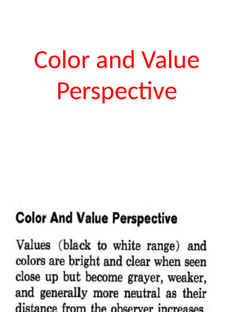 Color, Value, and Perspective Techniques | PDF
