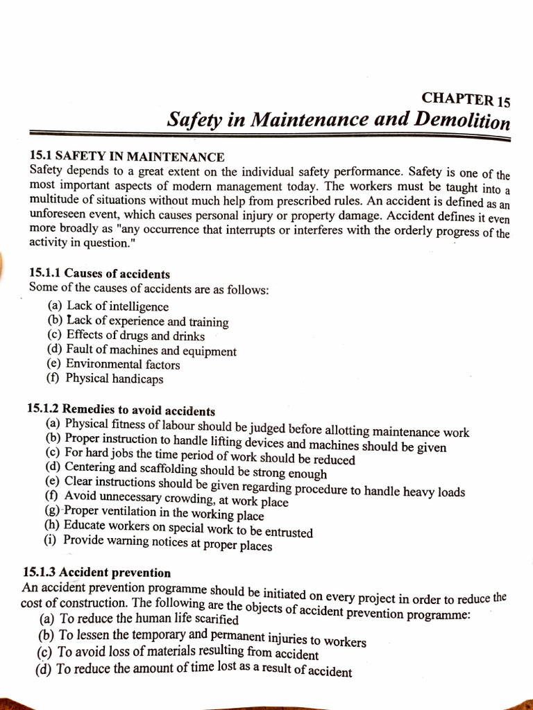Safety Guidelines for Maintenance & Demolition | PDF | Demolition ...