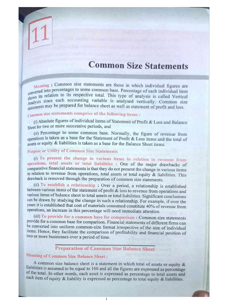 Comman Size Statemnet | PDF