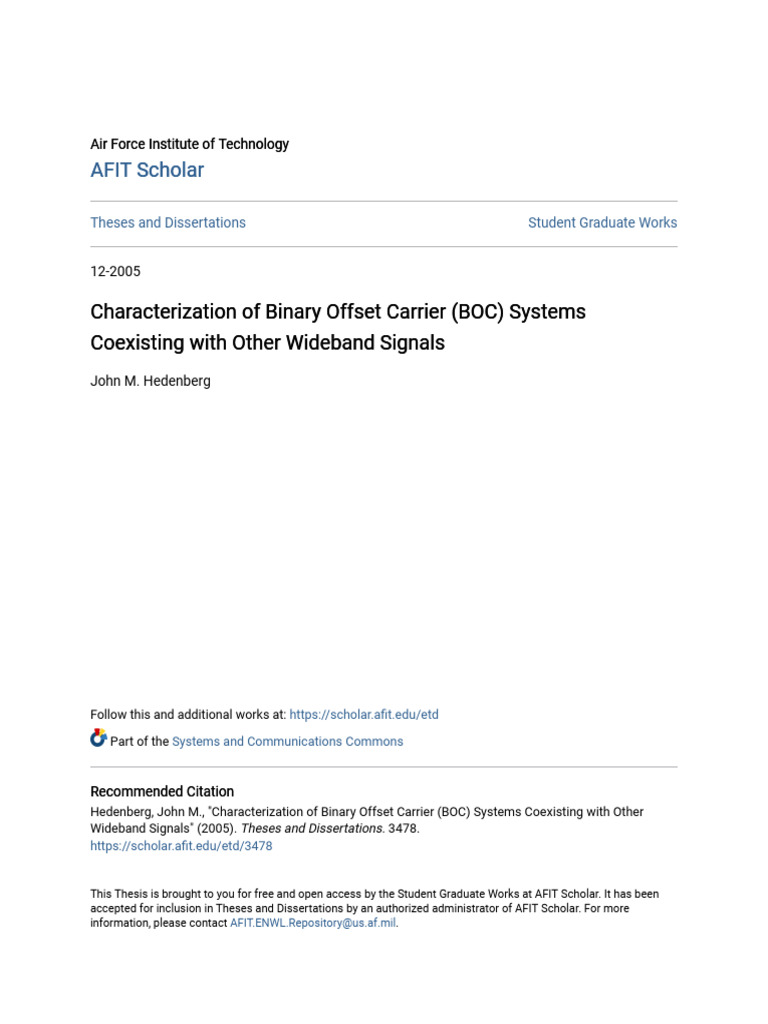 Characterization of Binary Offset Carrier (BOC) Systems Coexistin | PDF ...