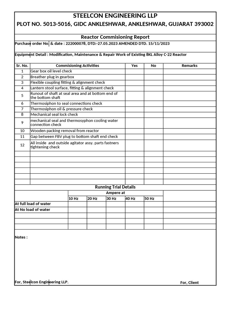 Reactor Commisioning | PDF