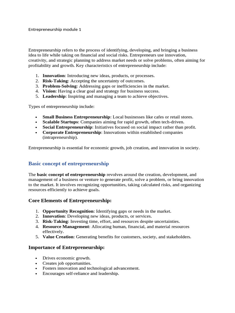 Understanding Entrepreneurship Basics | PDF | Entrepreneurship ...