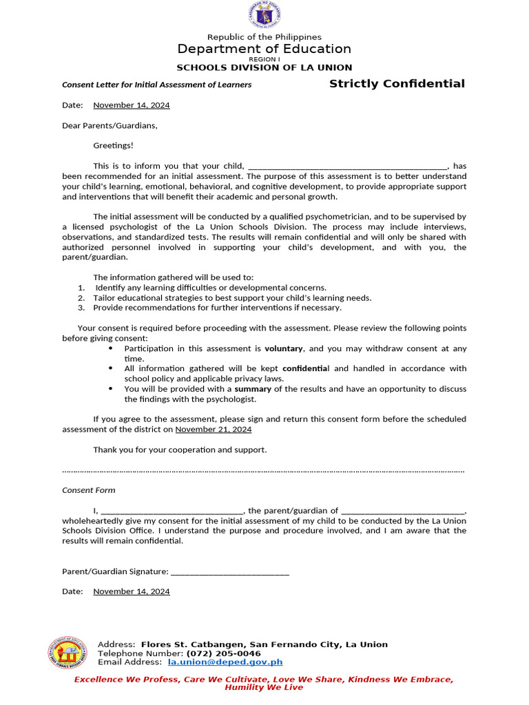 SNED-Consent-Form | PDF | Learning | Learning Disability