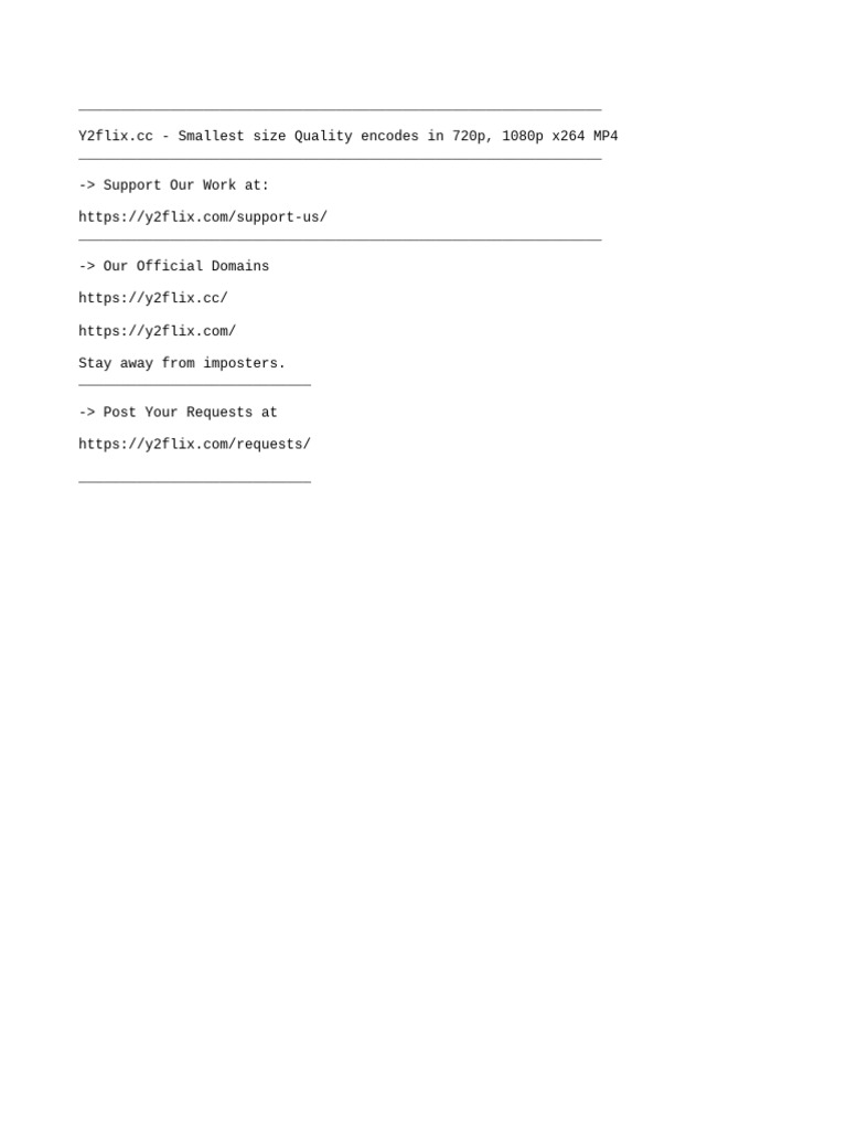 (Y2flix - CC) - Support Our Work - Read Must | PDF