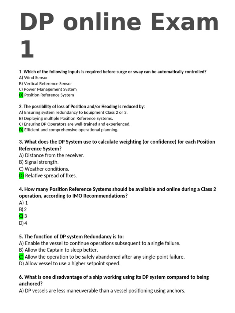 DP Online Exam Answers | PDF