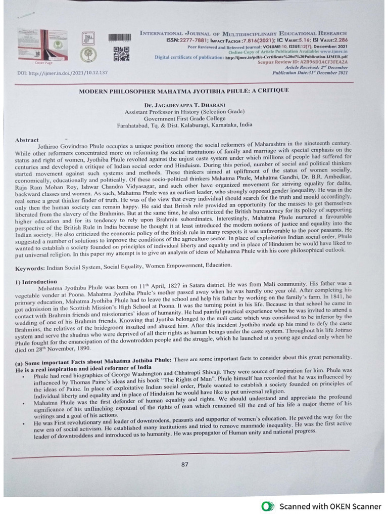 Jyotibha Phule | PDF