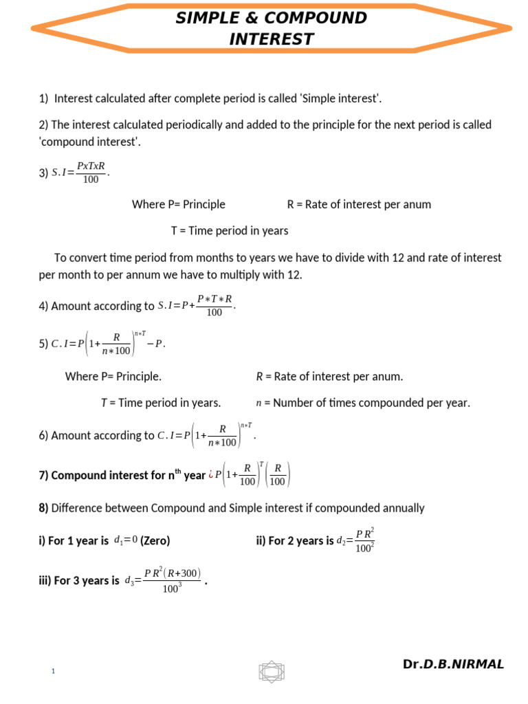 3-Simple and Compound Interest | PDF