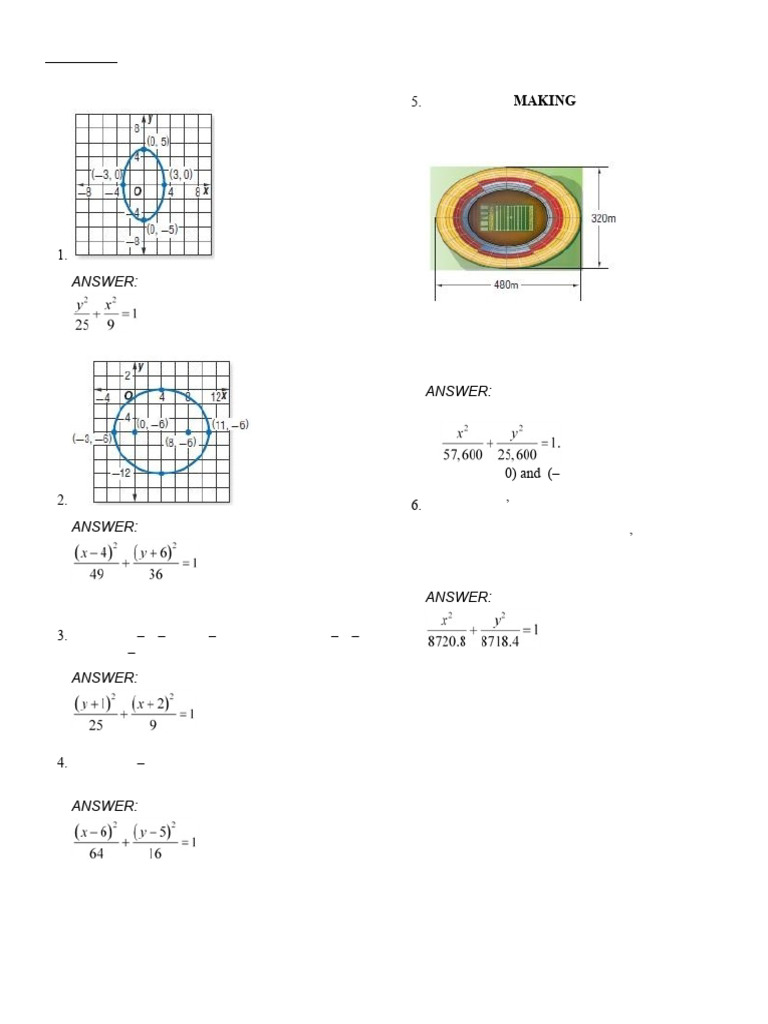 Ellipse Equation Problems Solutions Pdf Ellipse Apsis