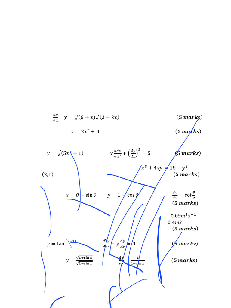 Differentiation s.5 030228 | PDF | Acceleration | Physics