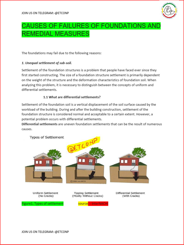 @etconp CAUSES OF FAILURES OF FOUNDATIONS AND REMEDIAL MEASURES | PDF ...