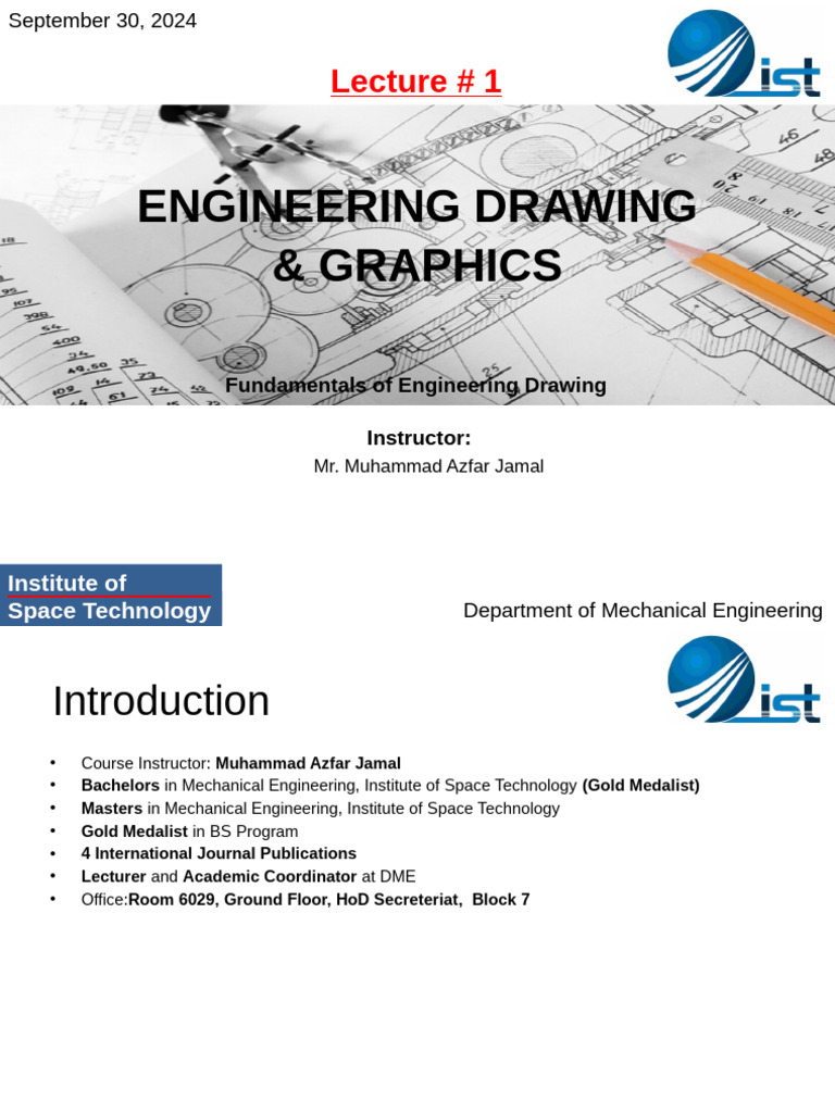 Lecture 1 - Eng. Drawing -Fundamentals of Engineering Drawing (1) | PDF ...