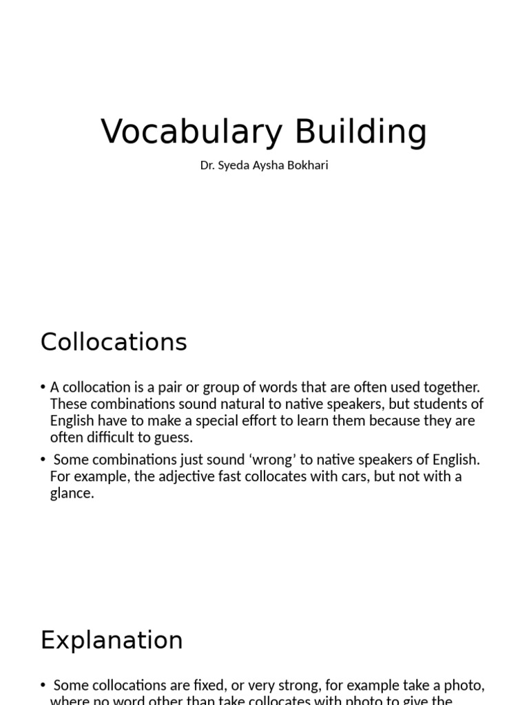 FE Module 1 Vocabulary Building | PDF | Verb | Language Mechanics