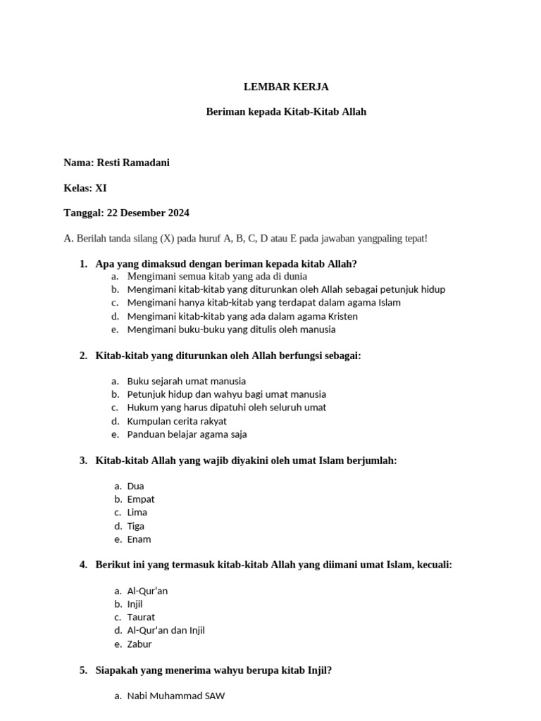 Lembar Kerja PPL 1 | PDF