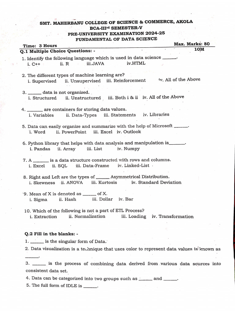 Data Science (Prelims) | PDF