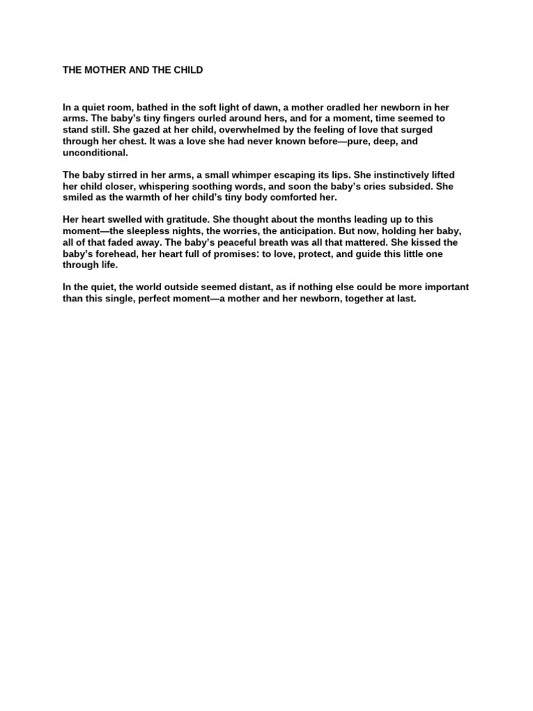 The Mother and The Child | PDF