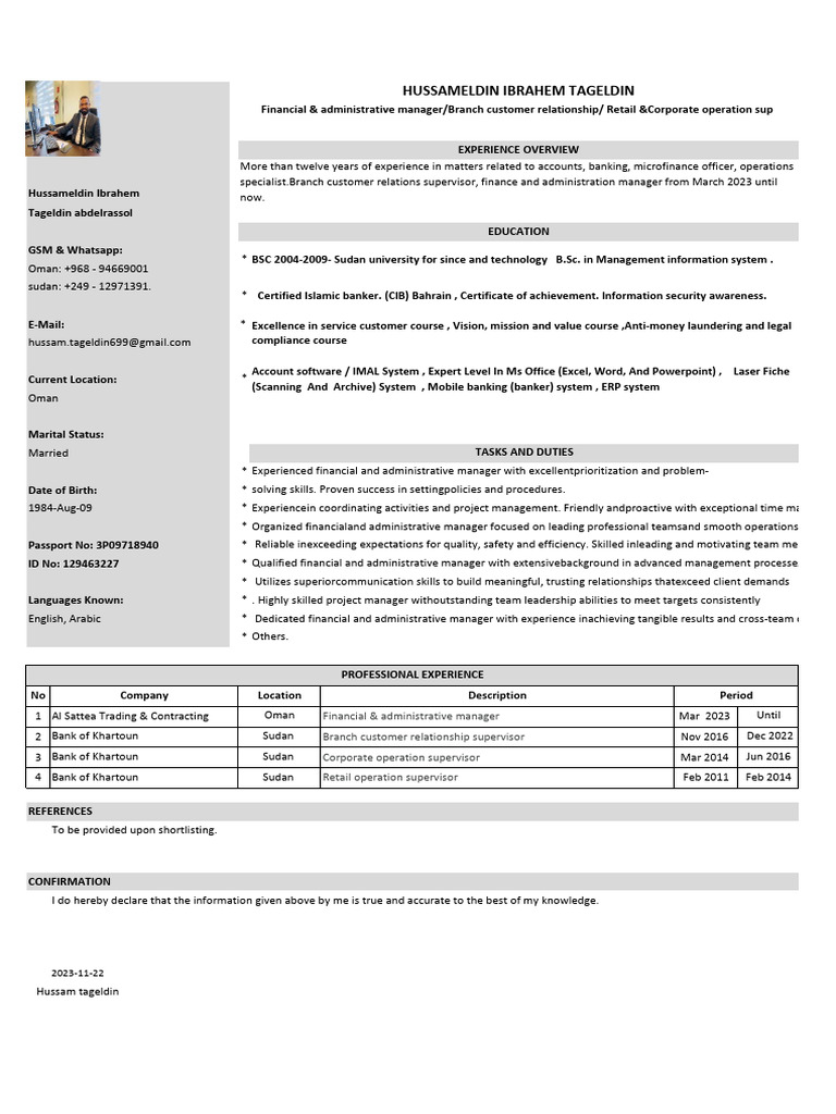 CV Hussam | PDF | Business