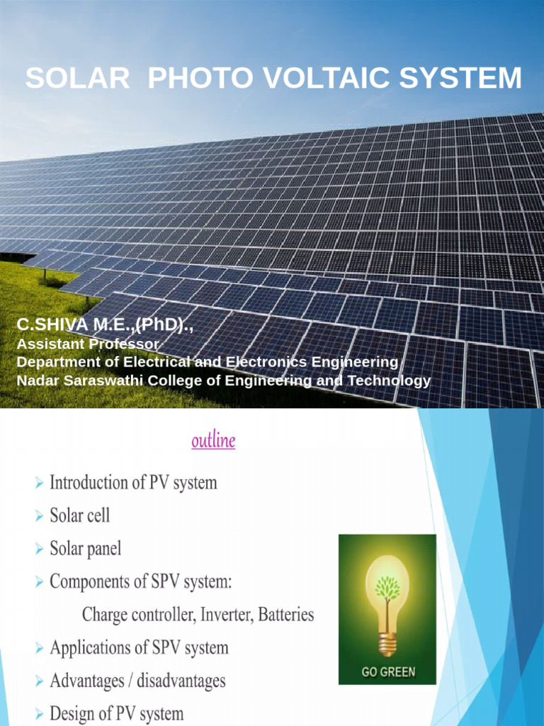 Solar Pv System | PDF