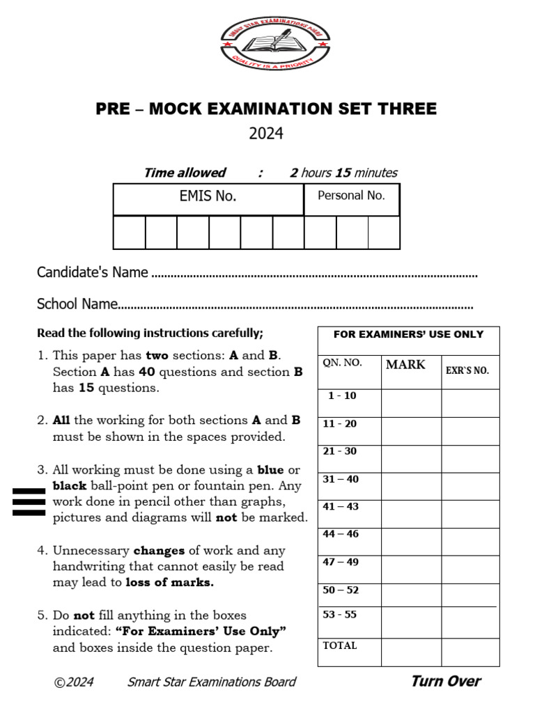 p.7 Sci Sseb Pre-Mock III | PDF
