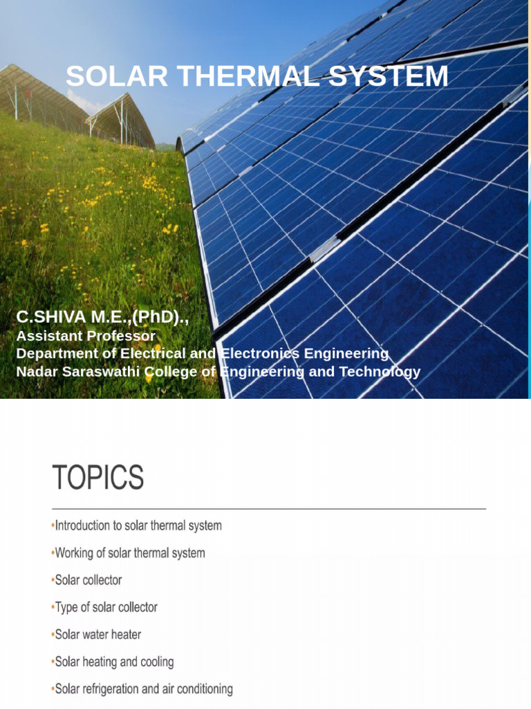 Solar Thermal System Overview | PDF