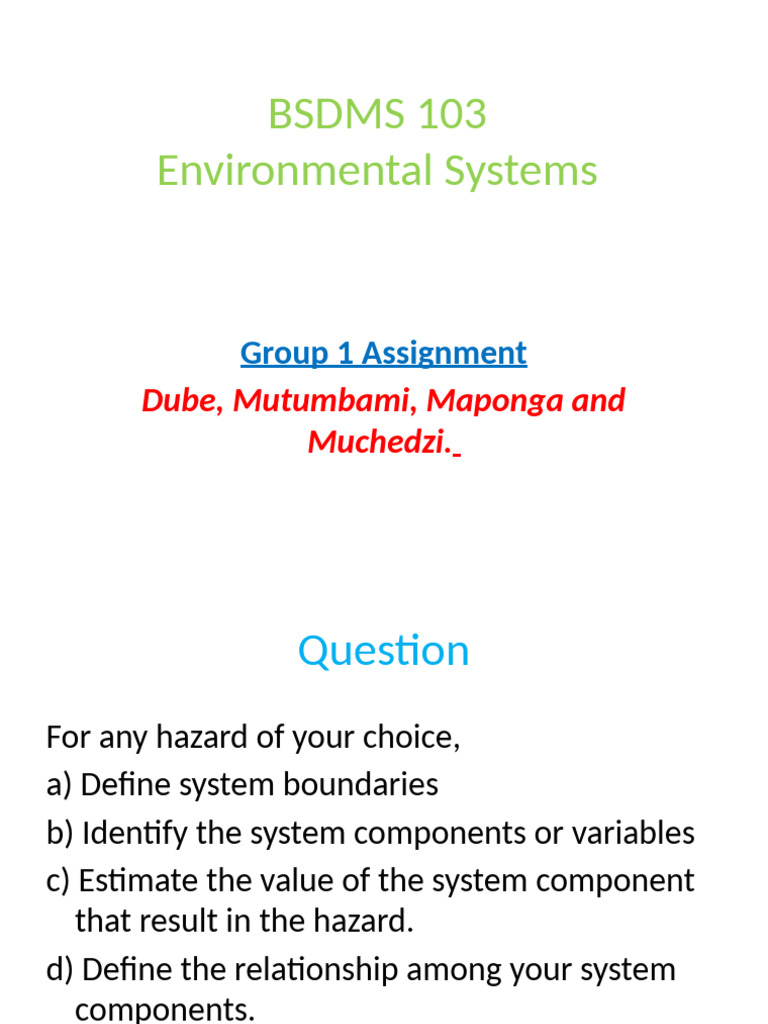 Group 1BSDMS 103 Environmental Systems | PDF | Landslide | Soil