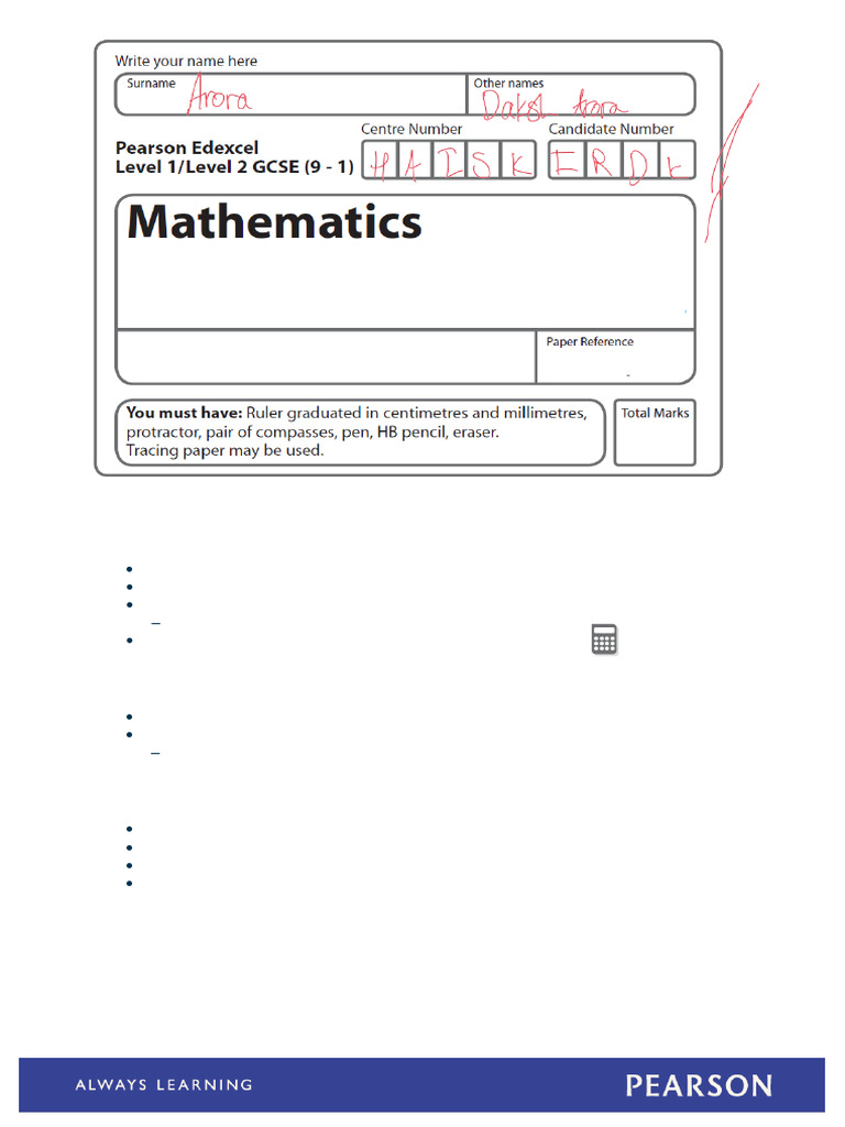 Year 8 Test Resit Pearson | PDF | Mathematics | Mathematical Concepts