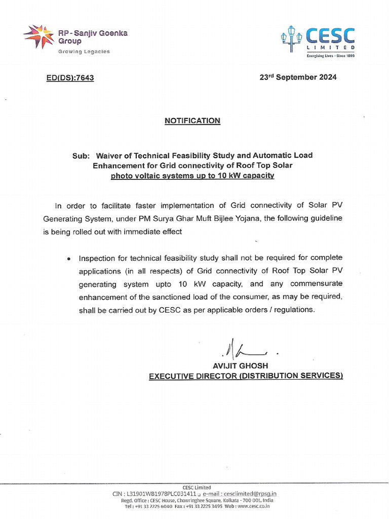 Solar TFR Waiver Notification Upto 10kW | PDF