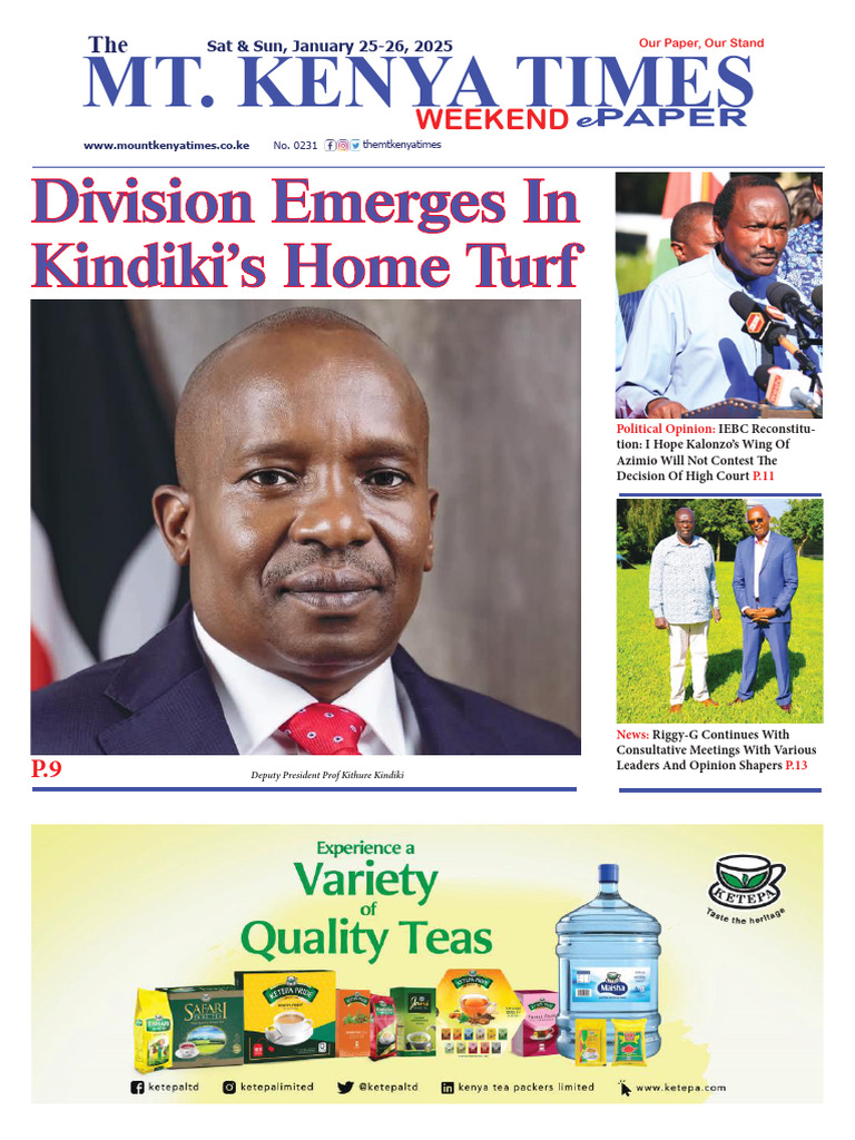 January 25-26, 2025 MT Kenya Times EPAPER | PDF | Pension | Retirement