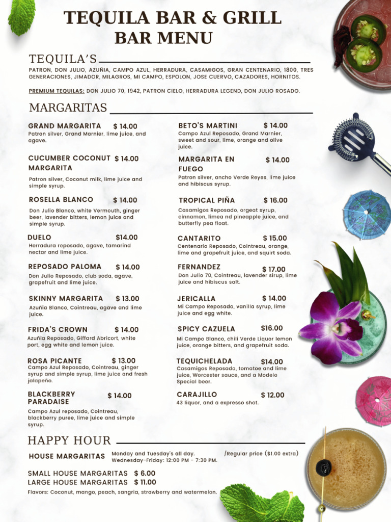 Bar Menu Rev2 | PDF