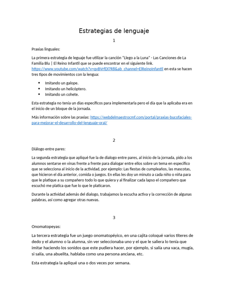 Estrategias de Lenguaje | PDF