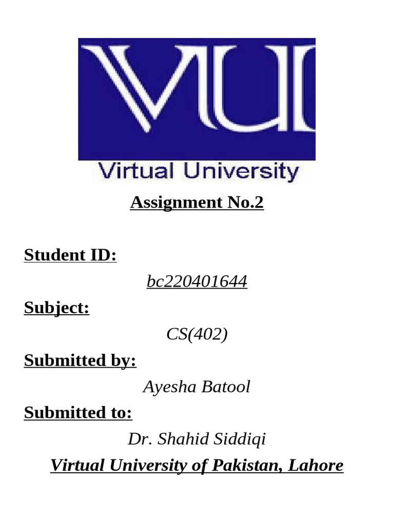 CS 402 Assignment 2 Solution | PDF