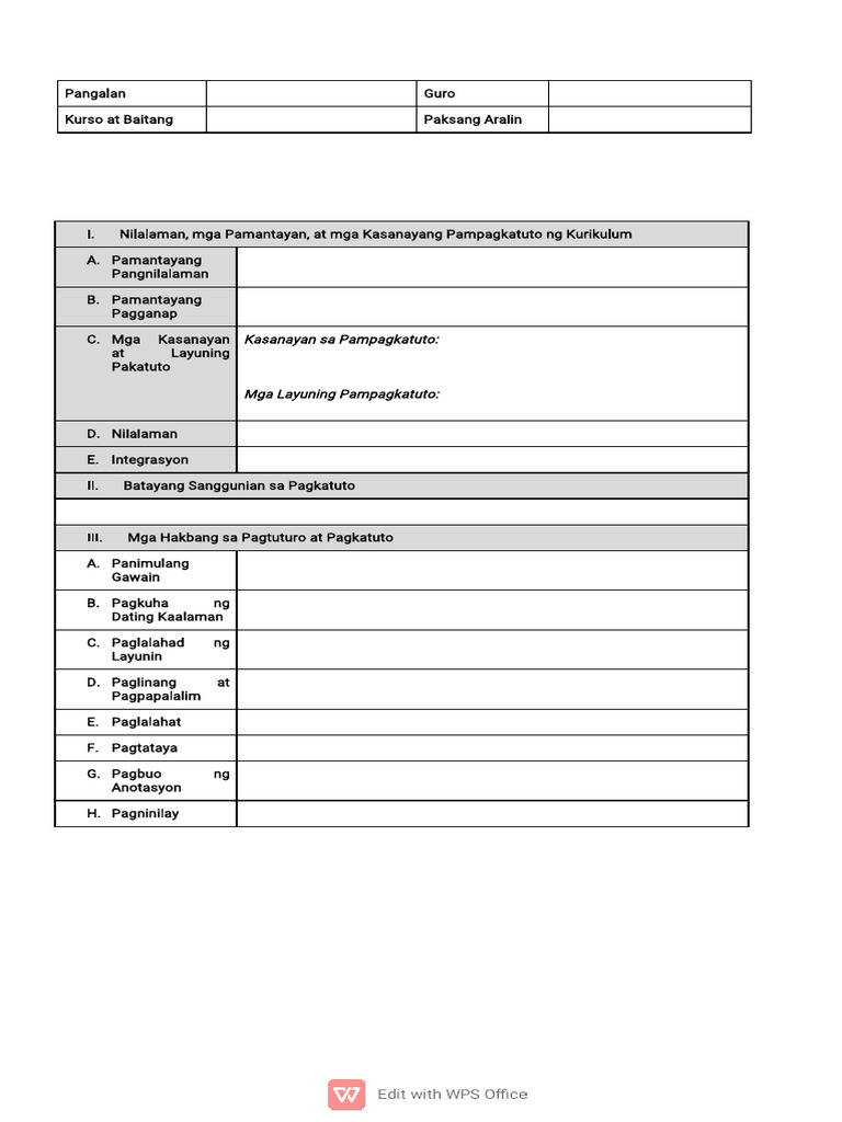 Matatag Lesson Plan Format | PDF