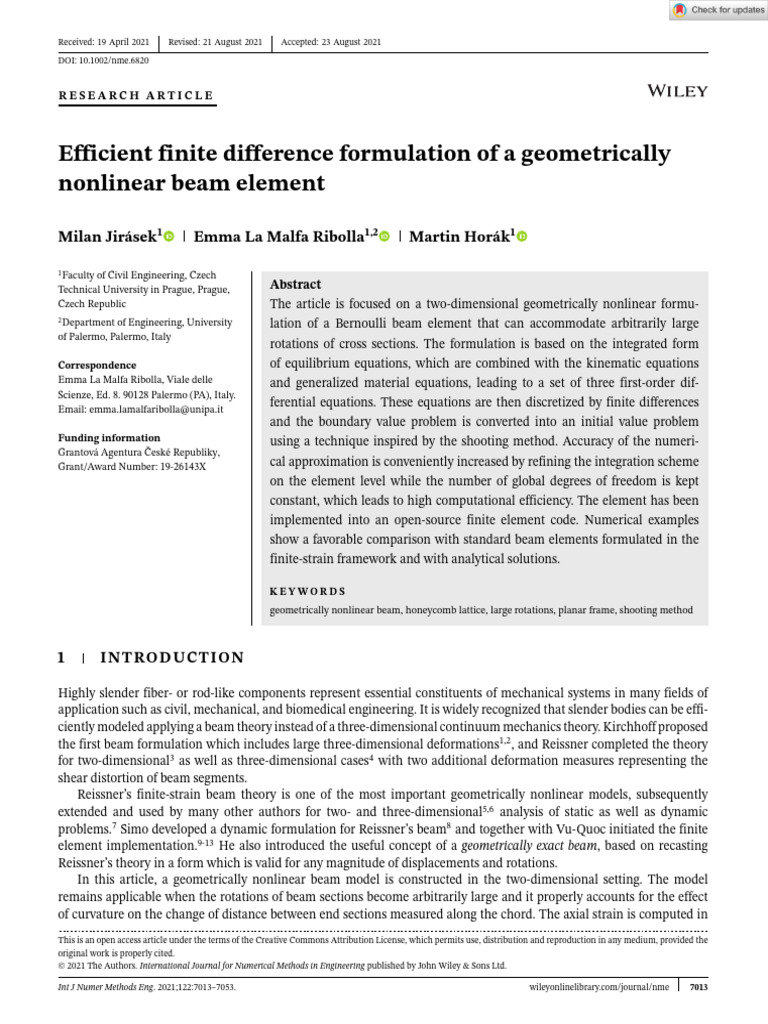 Numerical Meth Engineering 2021 Jirásek Efficient Finite