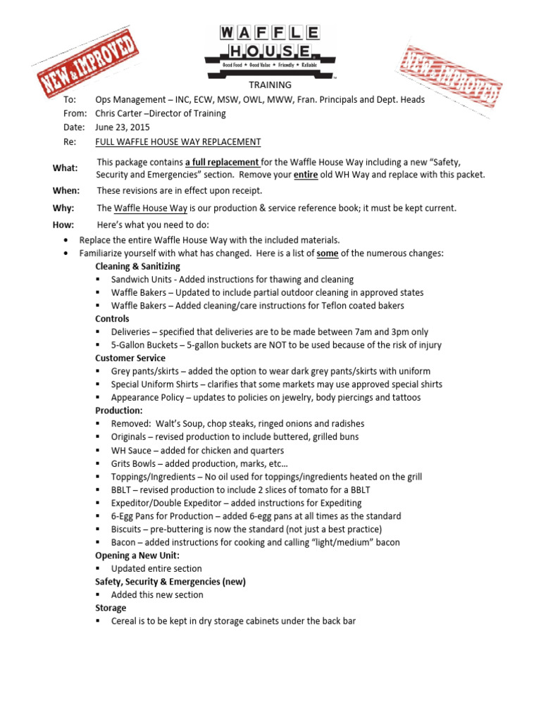 Waffle House Way - FULL - 6-2015 | PDF | Copyright | Franchising