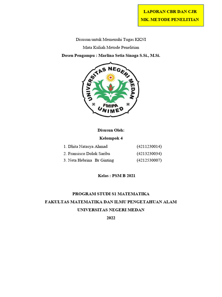 CBR CJR Kelompok 4 Metopen | PDF